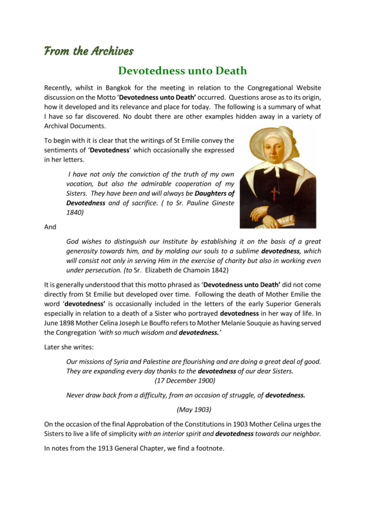 Current news – Sisters of Saint Joseph of the Apparition